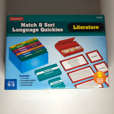 Lakeshore Match & Sort Language Quickies Literature Cards Games Grades ...