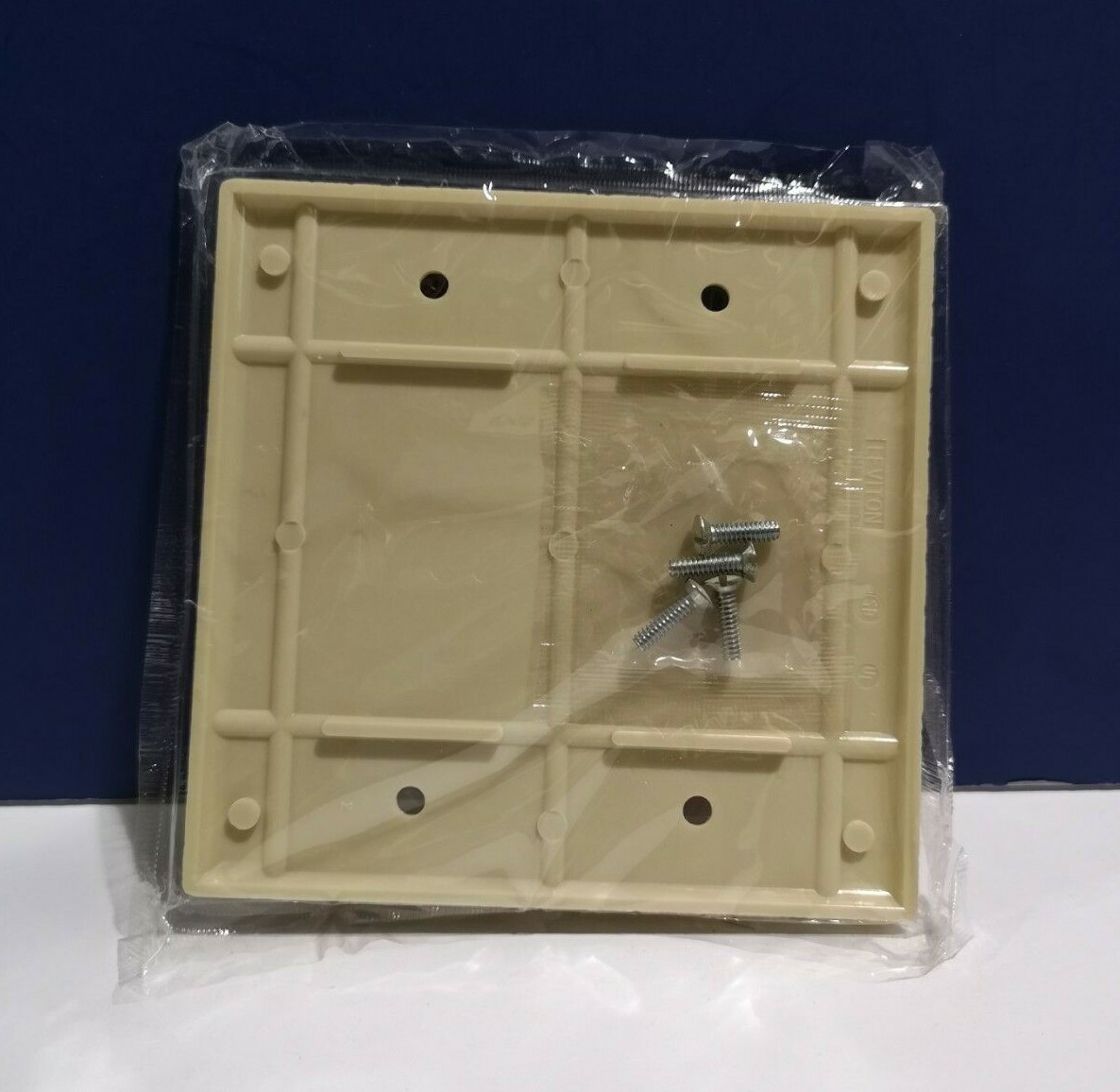 LEVITON IVORY 2-Gang Junction BLANK Smooth Wall Plate Box Cover PLASTIC ...