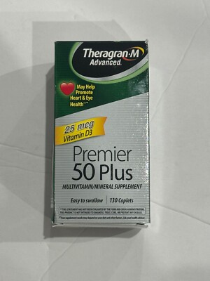 Theragran M Advanced Premier 50 Plus 130 Caplets Vitamin D3 25 mcg EXP ...