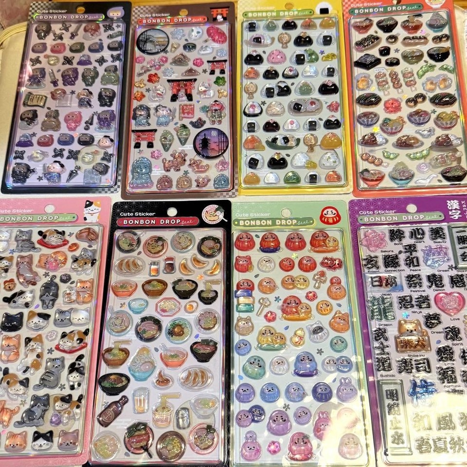 Bon Bon Drop Stickers Japanese Pattern Set 18pcs Bulk Decorative | eBay