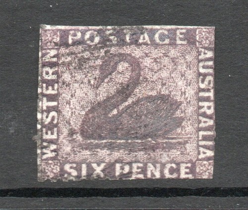 W.A. 1861 6d. Dark Purple Excellent Looking V.F.U. SG 45 Sound Stamp ...