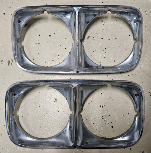 1973 Pontiac Grandville Lt & Rt Chrome Headlight Trim Bezels OEM GM PMD ...