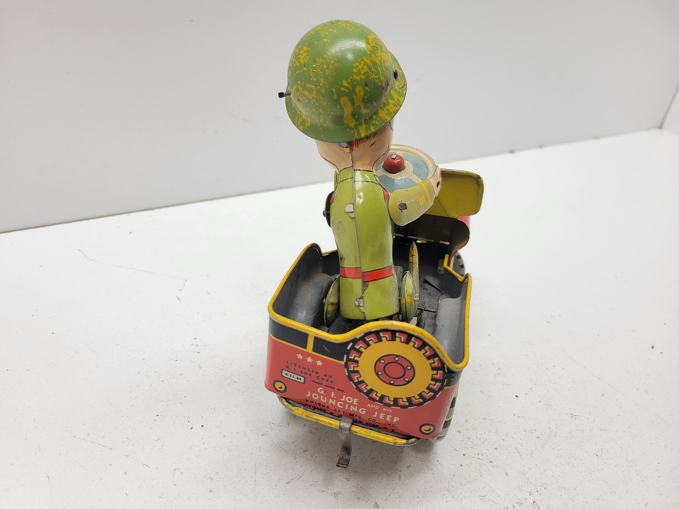 Unique Art Tin Wind Up GI Joe And His Jouncing Jeep | eBay