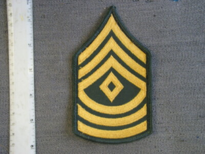 1968 - 1985 issue U. S. Army First Sergeant, gold on green Chevron, new ...