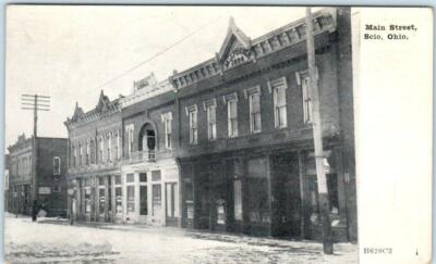 SCIO, Ohio OH MAIN STREET Scene Foster Building & Post Office 1908 ...