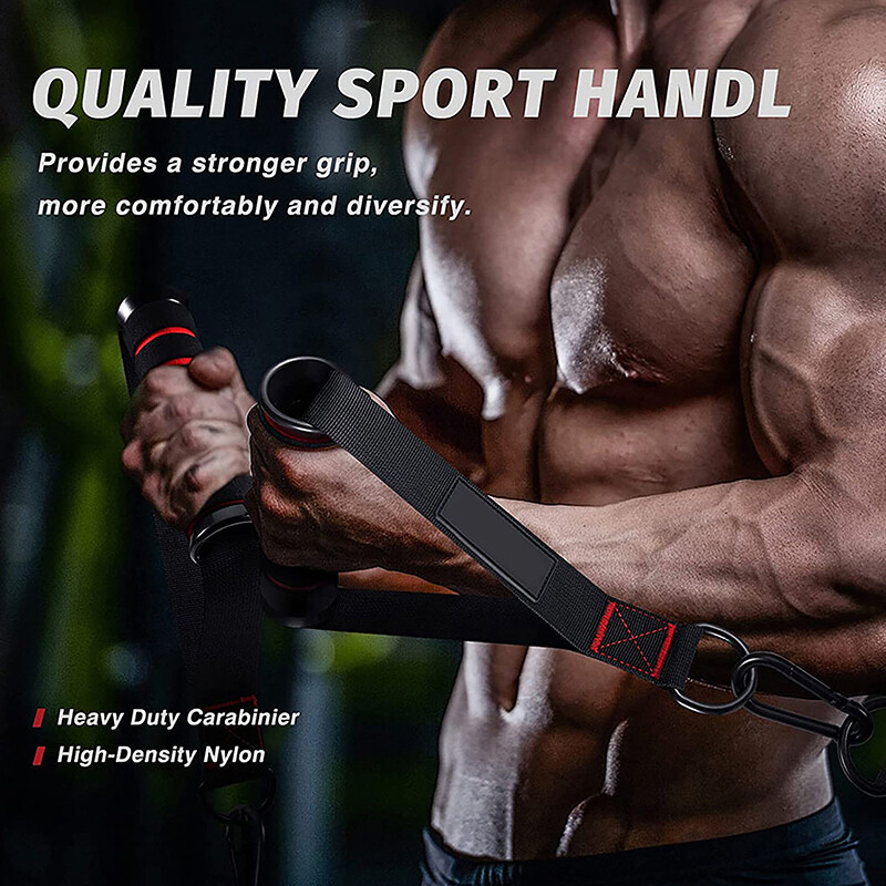 D-Ring Metal Gym Handles Grip Workout Home Resistance Bands Fitness ...