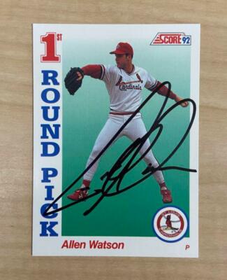ALLEN WATSON ST LOUIS CARDINALS SIGNED AUTOGRAPHED 1992 SCORE CARD #799 ...