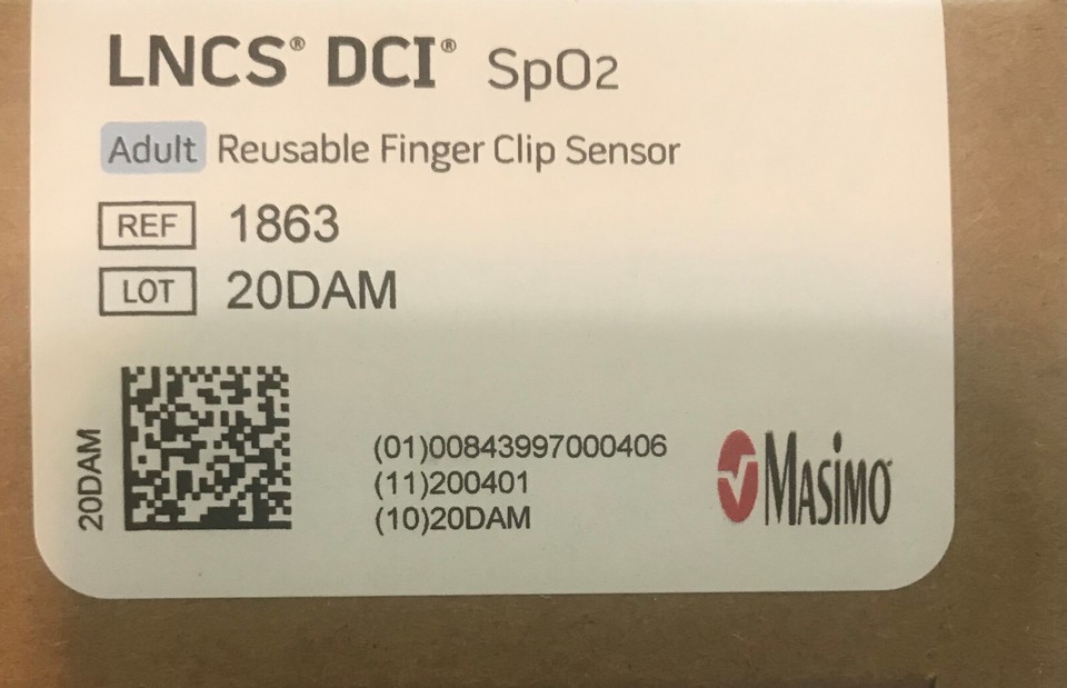 Masimo 1863 LNCS DCI SpO2 Reusable Finger Sensor - New & Sealed in ...
