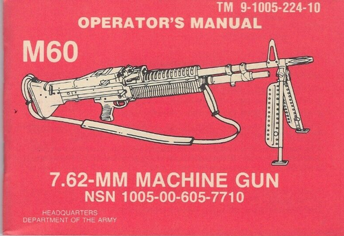 Historical book for M60, 7.62 MM Machine Gun, Operator | eBay