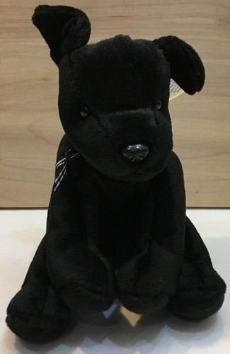 Vintage Ty Beanie Baby Luke The Black Lab Plush PE Pellets with Tags ...