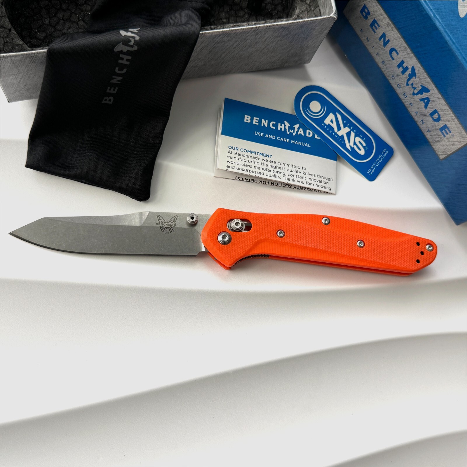 Benchmade 940 CUSTOM OSBORNE G10 Orange Handle S30V Blade Steels ...