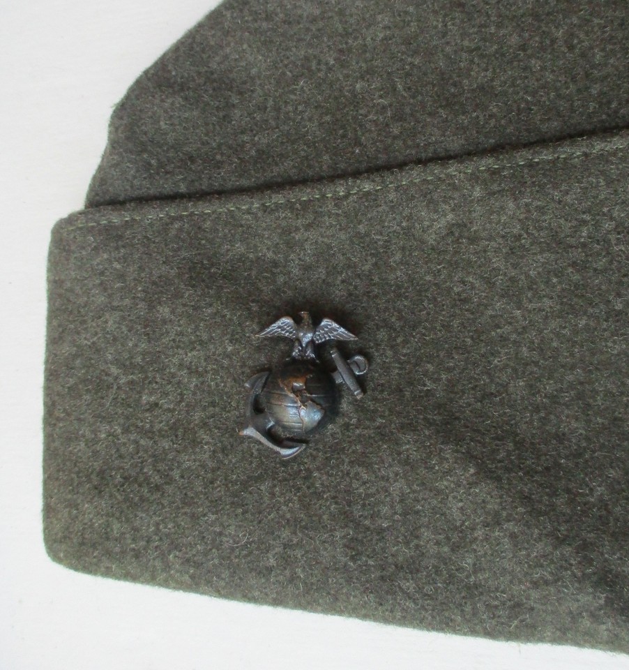 Named WW2 Vintage USMC MARINE CORPS OVERSEAS HAT GARRISON CAP with ...