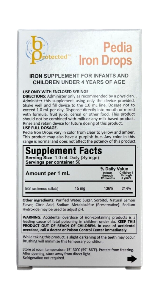 Pedia Iron Drops 15mg/ml Pediatric Iron Drops Bayshore 50ml w/ dosage ...