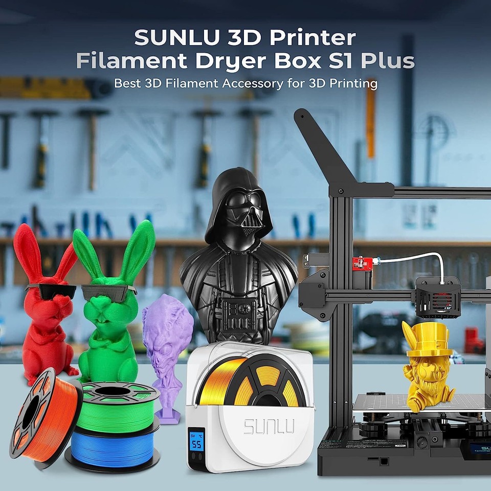 SUNLU 3D Printer Filament Dryer Box S1 Plus Filament Holder With Fan 35 ...