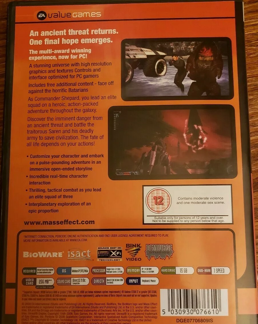 Mass Effect (2 Disk, PC DVD-ROM) FREE SHIPPING 14633159813 | eBay