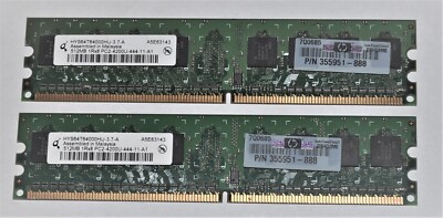 512MB MEMORY HYS64T64000HU 1Rx8 PC2 4200U PAIR CHIPS | eBay