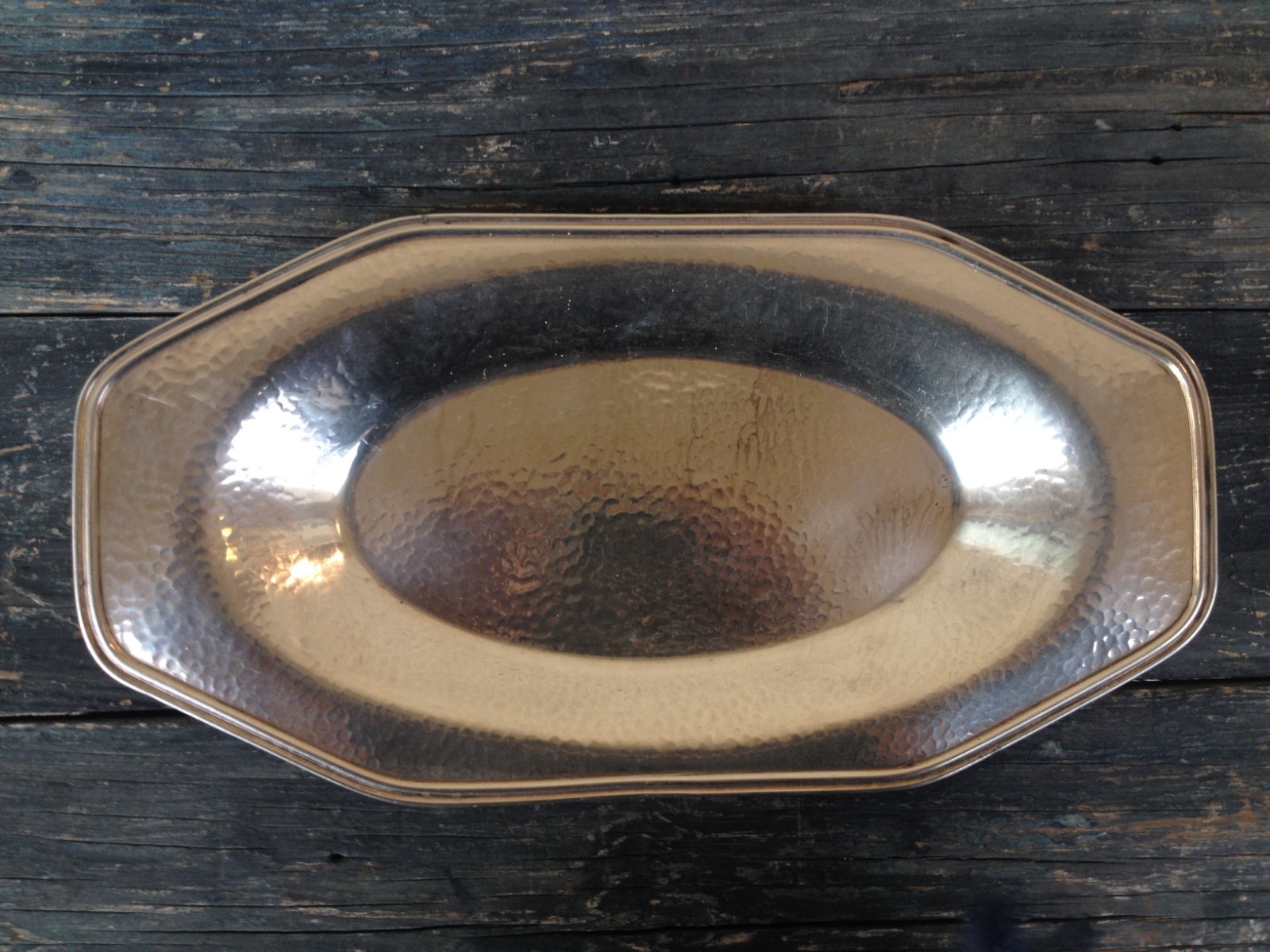 APOLLO BERNARD RICE’S SONS HAMMERED SILVERPLATE HORS D’OEUVRES SERVING ...
