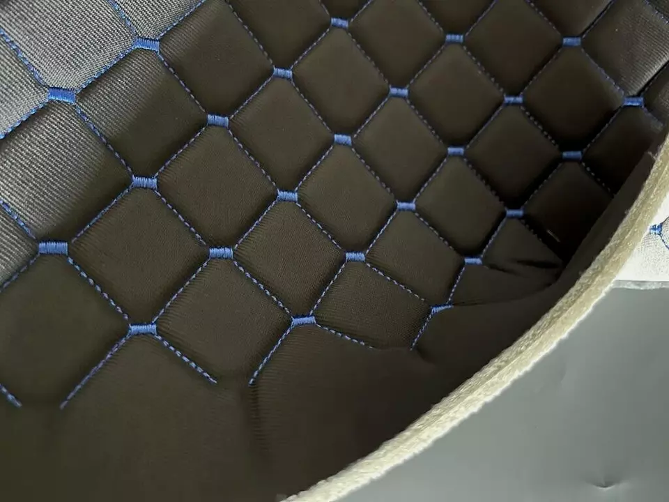 Black/blue Diamond Stitch Embossed Fabric Lining Car Upholstery 55''x39 ...