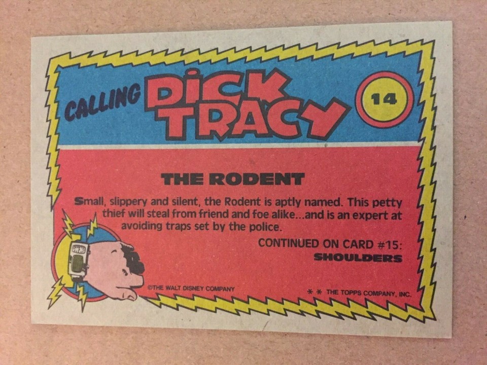 1990 Topps Dick Tracy Card 14 The Rodent | eBay