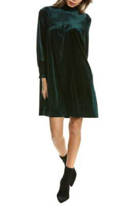 PRETTY! MAISON TARA Mock Neck Green Velvet Mini Dress size 8 NWT! | eBay