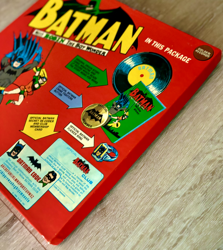 RARE 1966 Batman Golden Records Complete w/Box, Record, Card, Comic ...