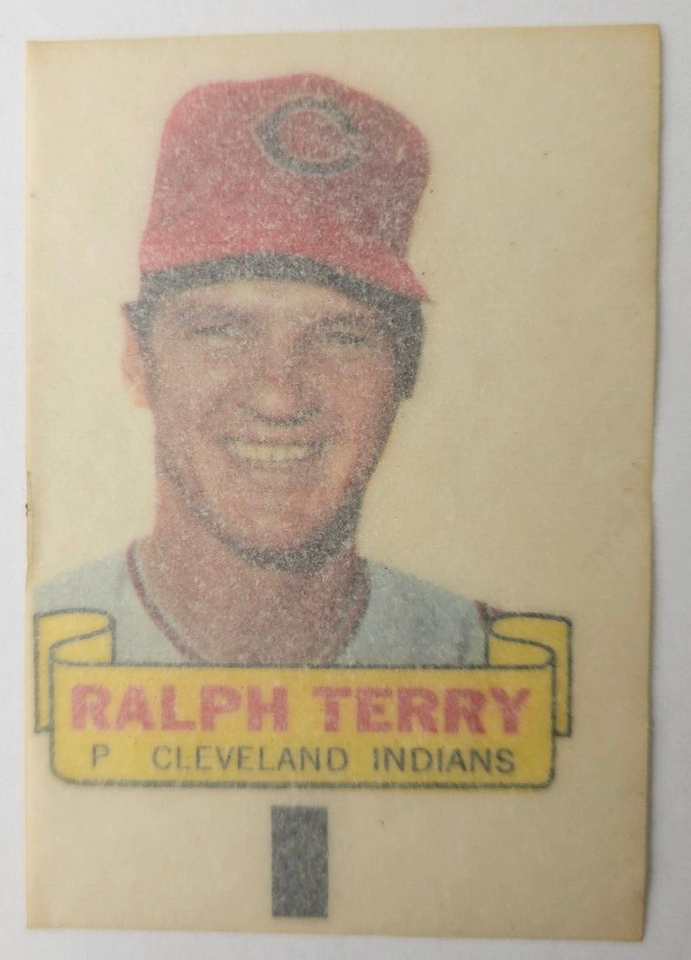 1966 Topps Rub Off Tattoo Baseball #7 RALPH TERRY Cleveland Indians | eBay