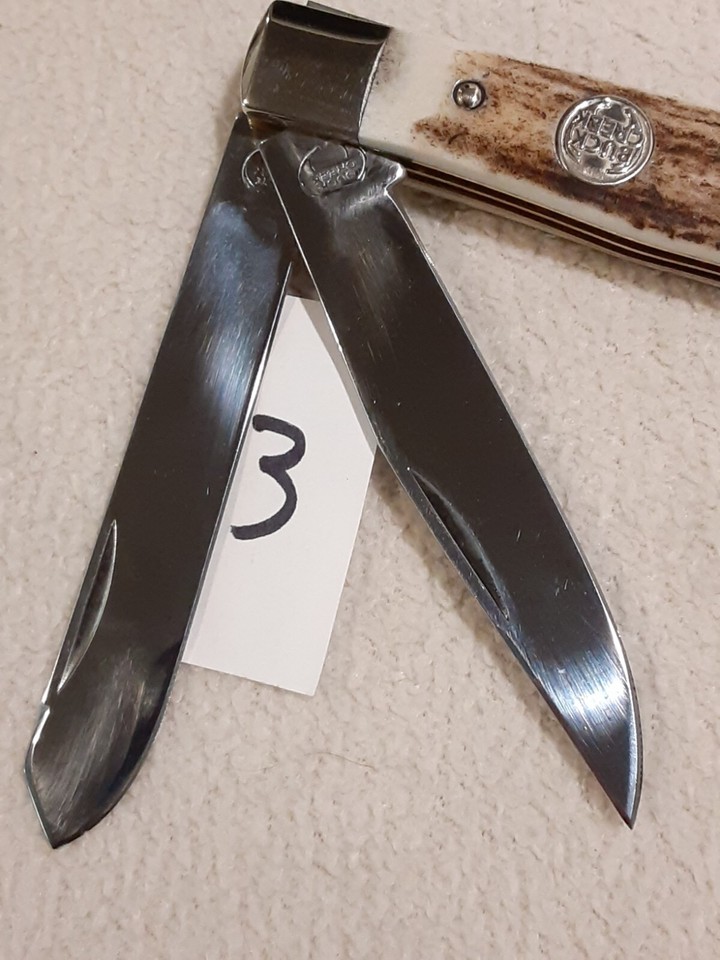 BUCK CREEK STAG HANDLES HAND MADE GERMANY FOLDING KNIFE 3 | eBay