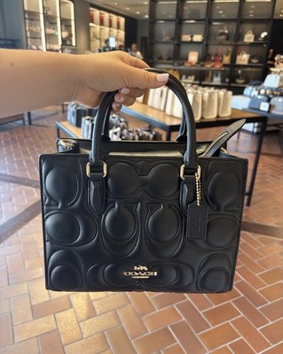 NWT Coach Maggie Small Tote Bag In Signature Leather in Black CY670 | eBay