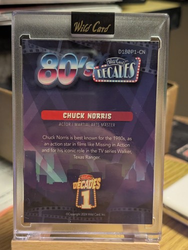 Chuck Norris 2024 Wild Card Decades 80's 1/1 actor Walker, Texas Ranger ...