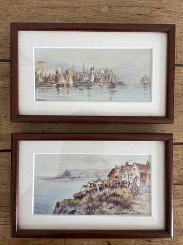 Pair Of Framed 1900’s Watercolours?J Ulric Walmsley Scarborough Robin ...