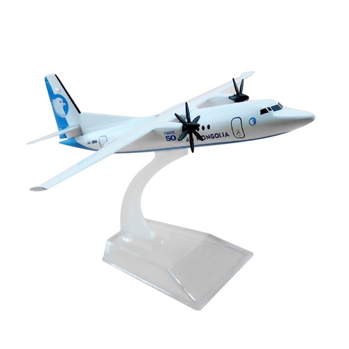 1/400 Scale Aircraft Mongolia Fokker 50 FK-50 Alloy Plane Model Display ...