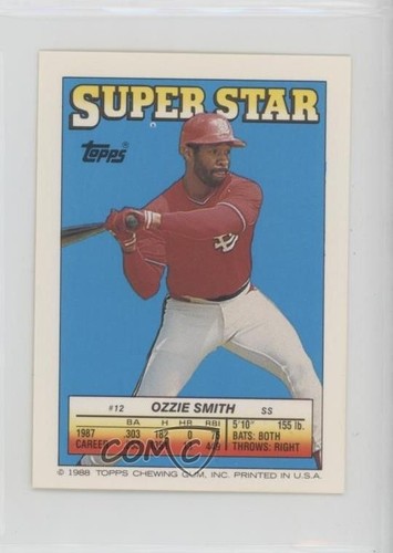 1988 Topps Super Star Sticker Back Cards ( 193) Ozzie Smith Tony ...