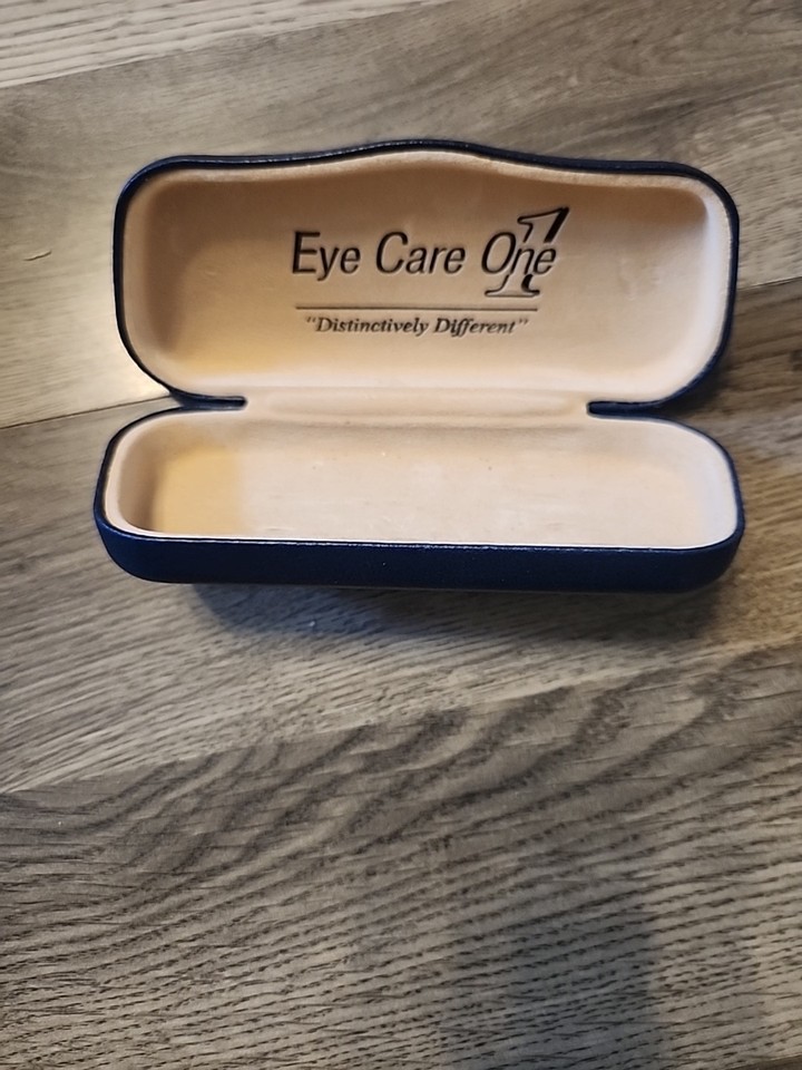Eyeglasses Blue Hard Shell Case Eye Care One Clam Shell | eBay UK