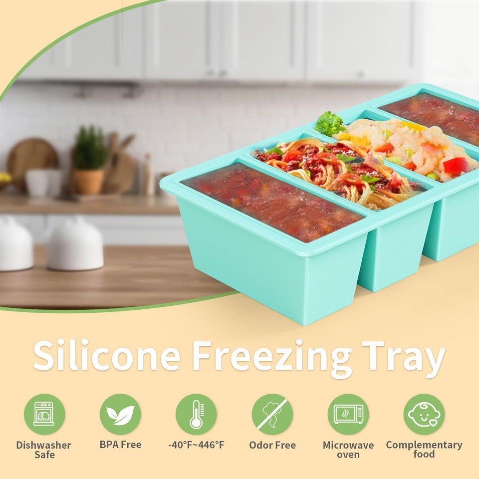 Silicone Freezer Tray for Sauce Cube: Silicone Freezing Tray for Broth ...