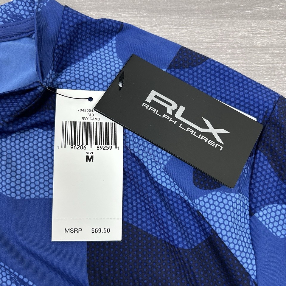 RLX Ralph Lauren Golf Performance Jersey T-Shirt Mens Medium Blue Camo ...