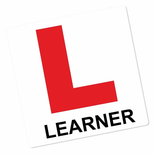 1 x Sign Learner Driver Test Red L Plate Stickers Logo Text Car Bumper ...