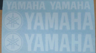 Yamaha Logo 9” Sticker ( SET 2+2 ) WHITE Vinyl Motorbike ATV MX ...