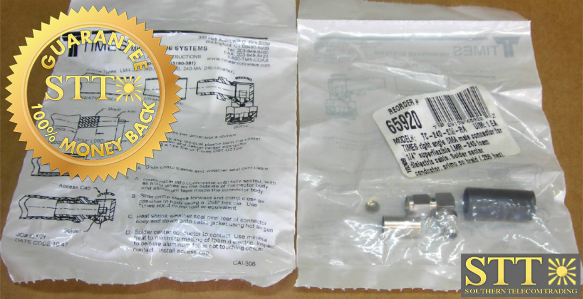 TC-240-SM-RA SMA MALE 90 DEGREE CONNECTOR FOR 1/4" LMR-240 (LOT OF 10 ...