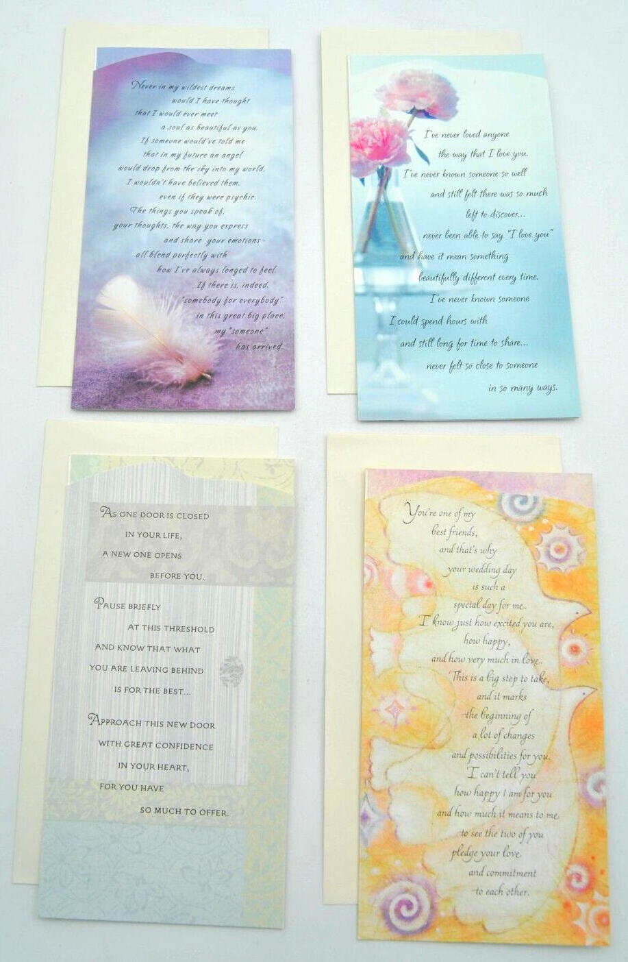 (4) Hallmark BETWEEN YOU AND ME Cards Love, Wedding, Encouragement w ...