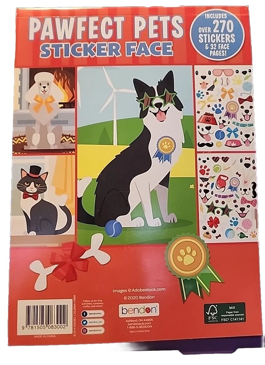 Pawfect Pets Sticker Book Face Bendon Book Dogs Cats Hamsters Over 270 ...