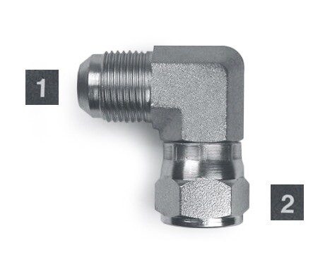 Hydraulic Adapters Elbow, 90°, Male-Female, Swivel, JIC M-6500-06-08x1 ...
