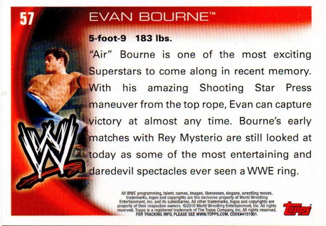 Evan Bourne Ebay