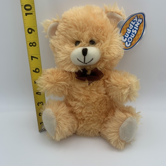 2 Fuzzy Friends Teddy Bear Stuffed Plush Tan & Orange 11" Sitting ...