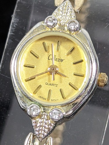 Collezio Gold Tone Dial Round Case Stainless Steel Stretch Band Watch 6 ...