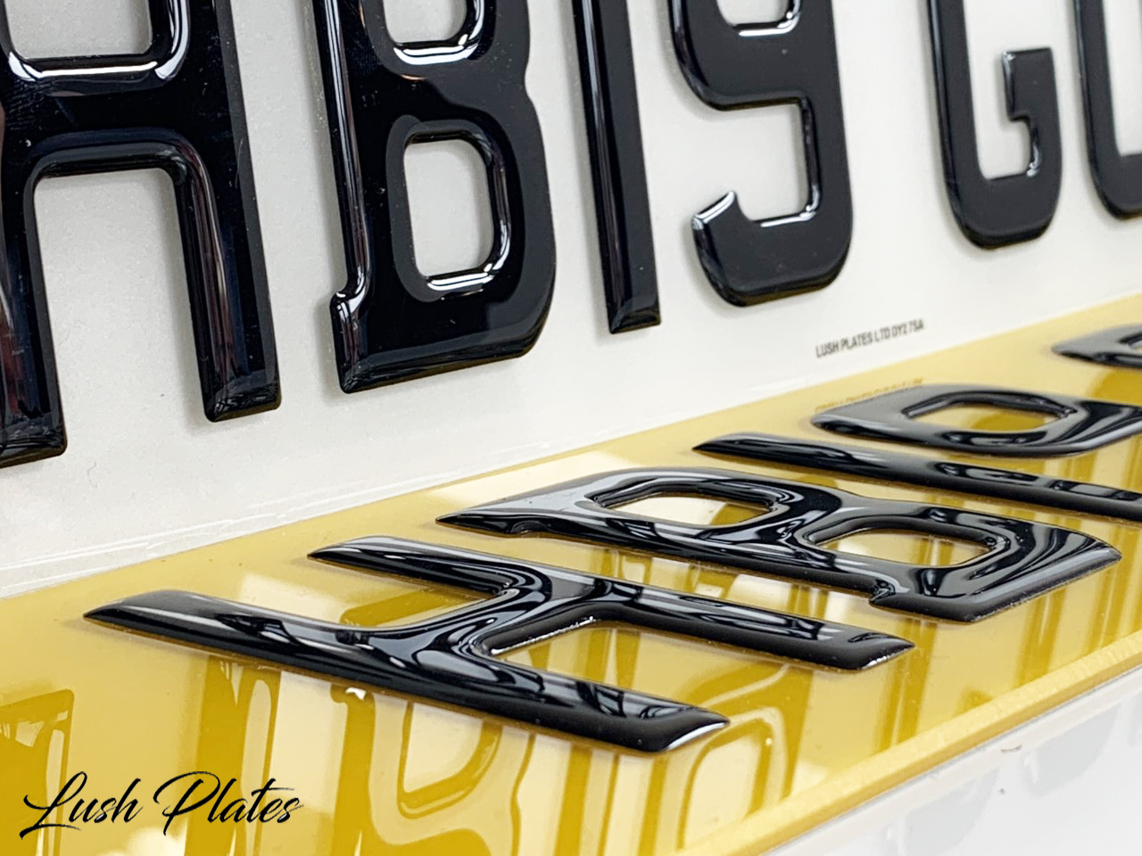Road Legal 3D Gel Raised Domed Gloss Black Number Plates Premium Mot ...