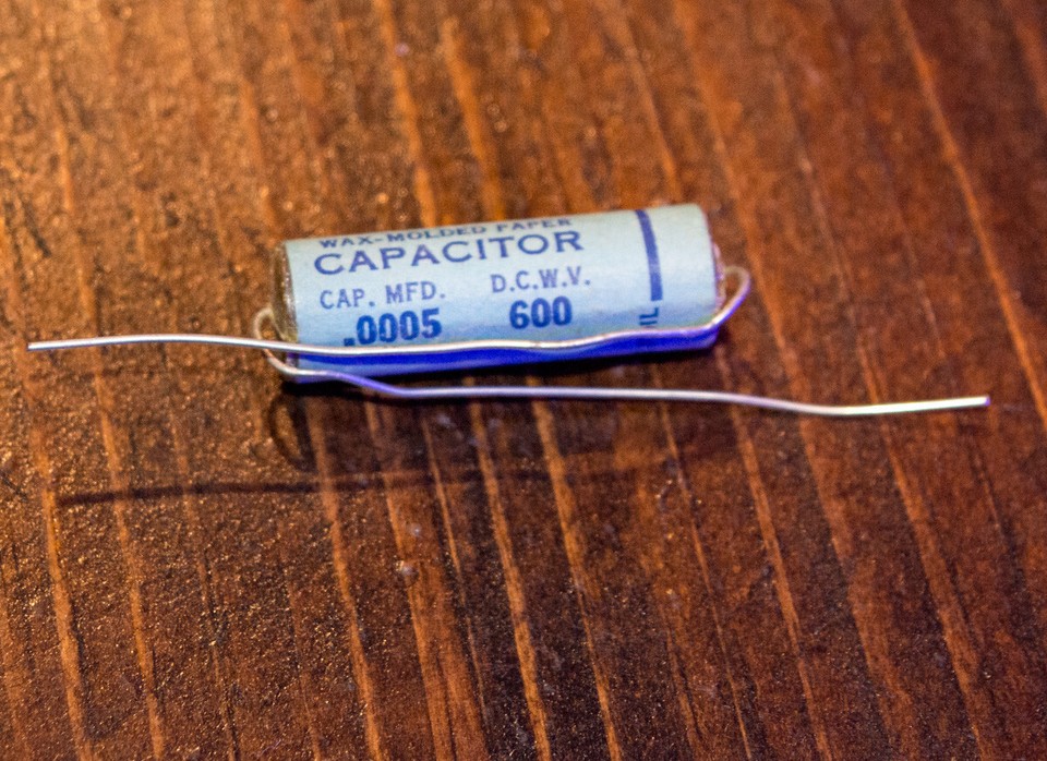 SOLAR SEALDTITE PAPER CAPACITOR .0005 MFD 600V Wax Mold Paper Fender ...