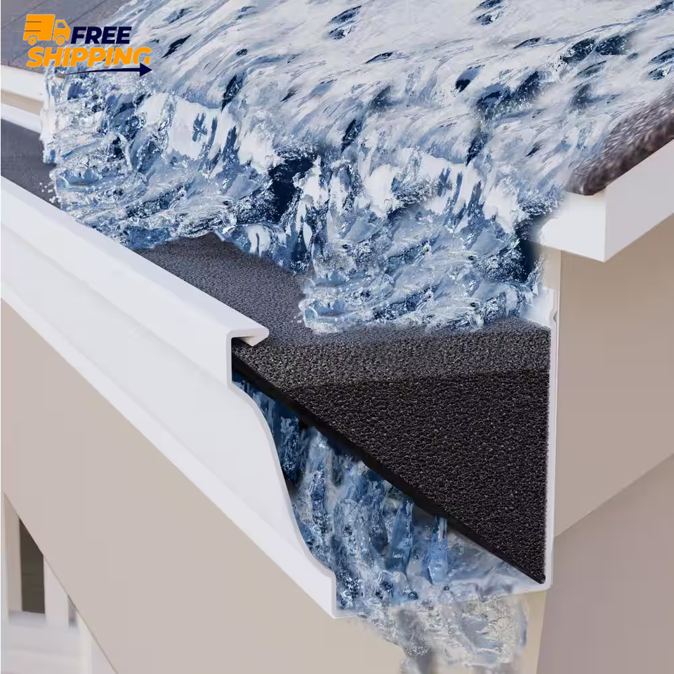 Gutter Leaf Guard Filter Foam Insert Plastic Rain K-Style Snap Lock In ...