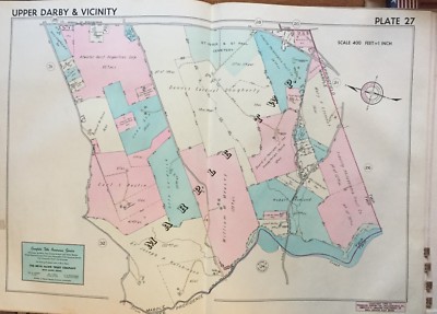 1942 DELAWARE CO PA MARPLE TWP ST PETER & ST PAUL CEMETERY FARWAY FARM ...