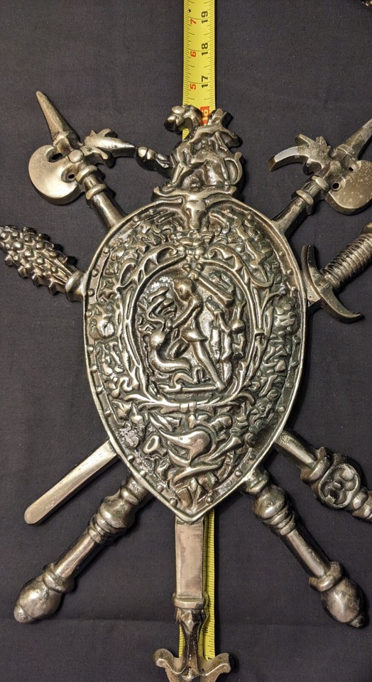 Cast Metal Medieval Coat Of Arms Royal Shield Metal Sign Japan SK6 Wall ...