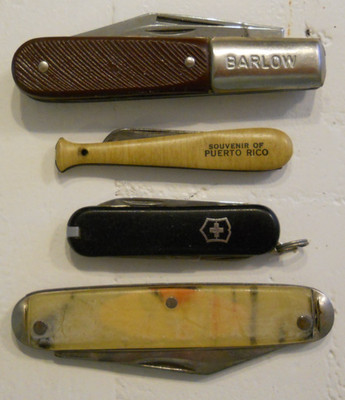 Lot 4 Small Vtg Pocket Knives Barlow Swiss Army Nail Clip Souvenir ...